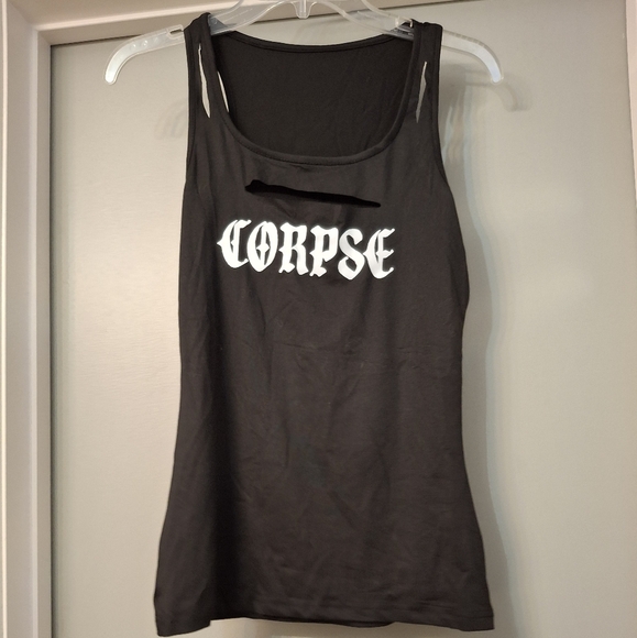 Tops | Goth Corpse Black White Tank Top | Poshmark